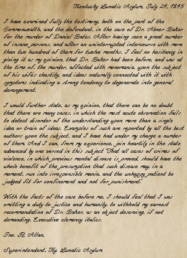 The Strange Case of Dr. Abner Baker, Jr. – Kentucky Historic Institutions