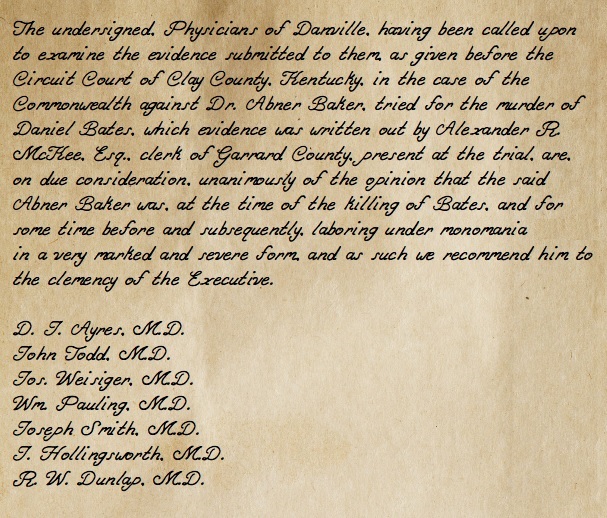 The Strange Case of Dr. Abner Baker, Jr. – Kentucky Historic Institutions