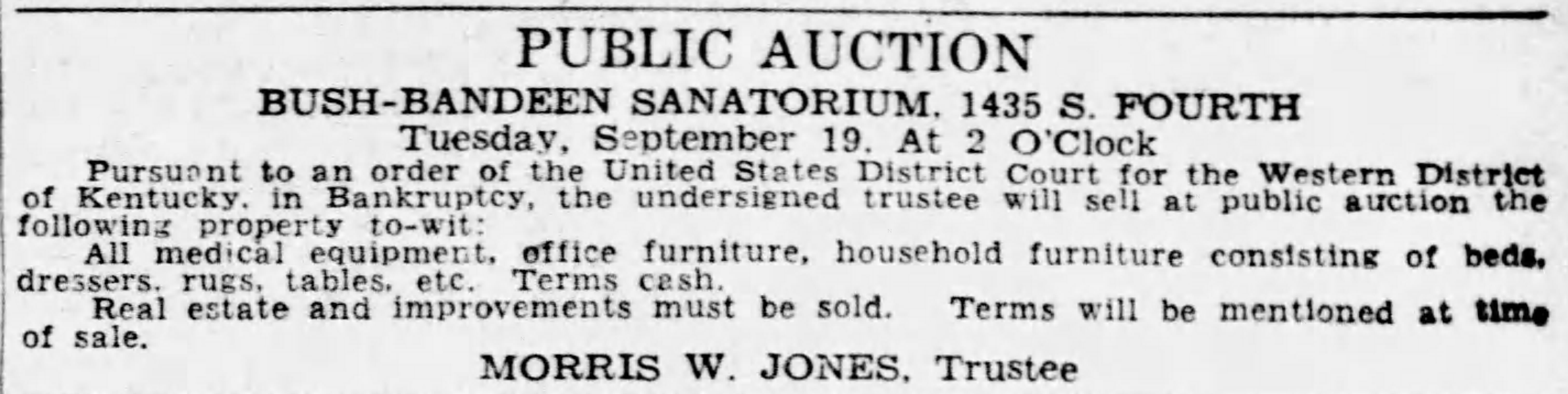 Dr. Stanley G. Bandeen and the Bush-Bandeen Sanatorium – Kentucky ...