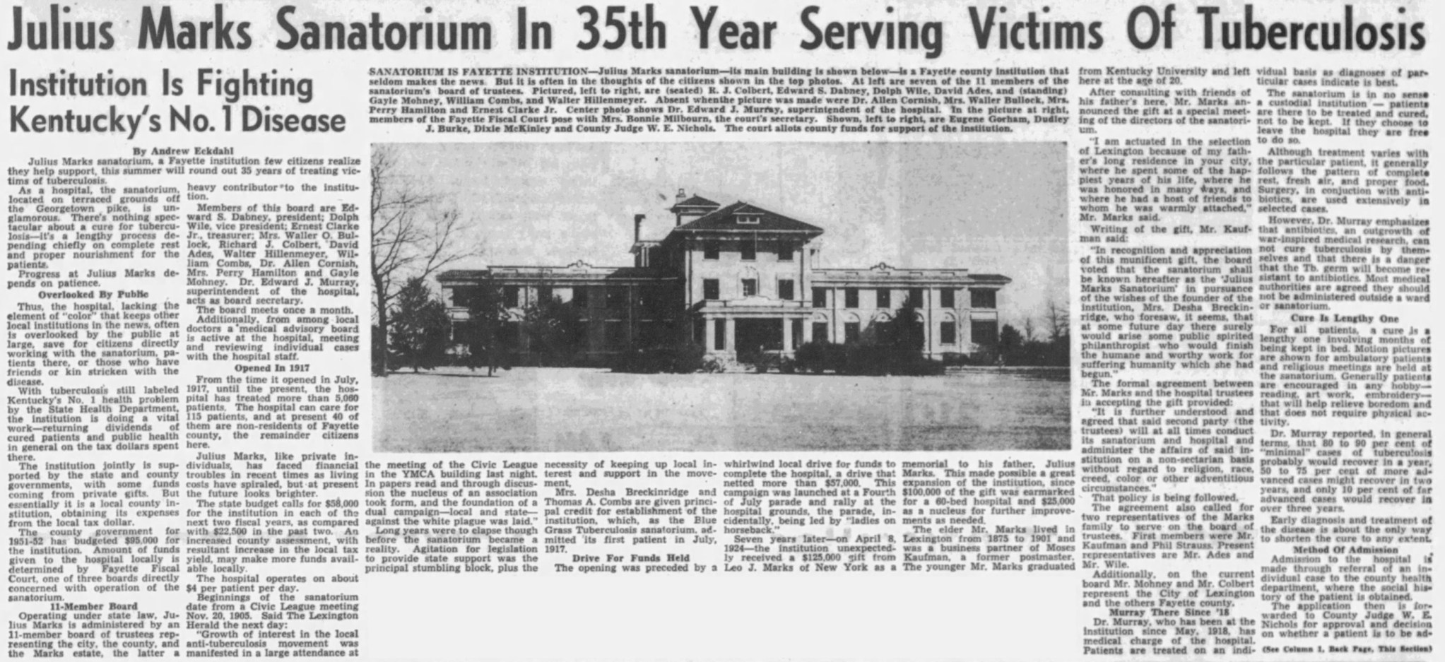 Julius Marks Sanatorium – Kentucky Historic Institutions